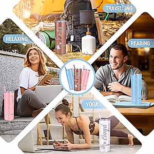 Personalized Beach Vacation Tumbler Gifts Girls Trip Family Travel Stainless Steel Tumbler with Lid and Straw Insulated Weekend Group Travel Coffee Mug Graduation Trip Birthday Gifts for Women Men Mum