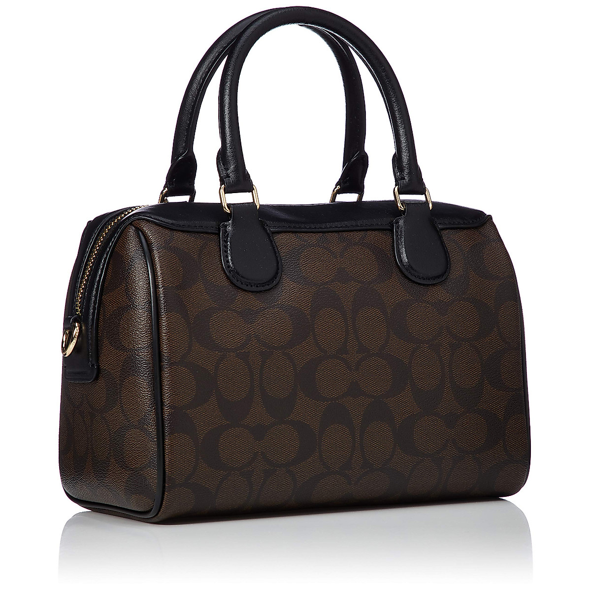 Coach F32203 Signature Shoulder Bag, PVC Leather, 2-Way, Brown/Black