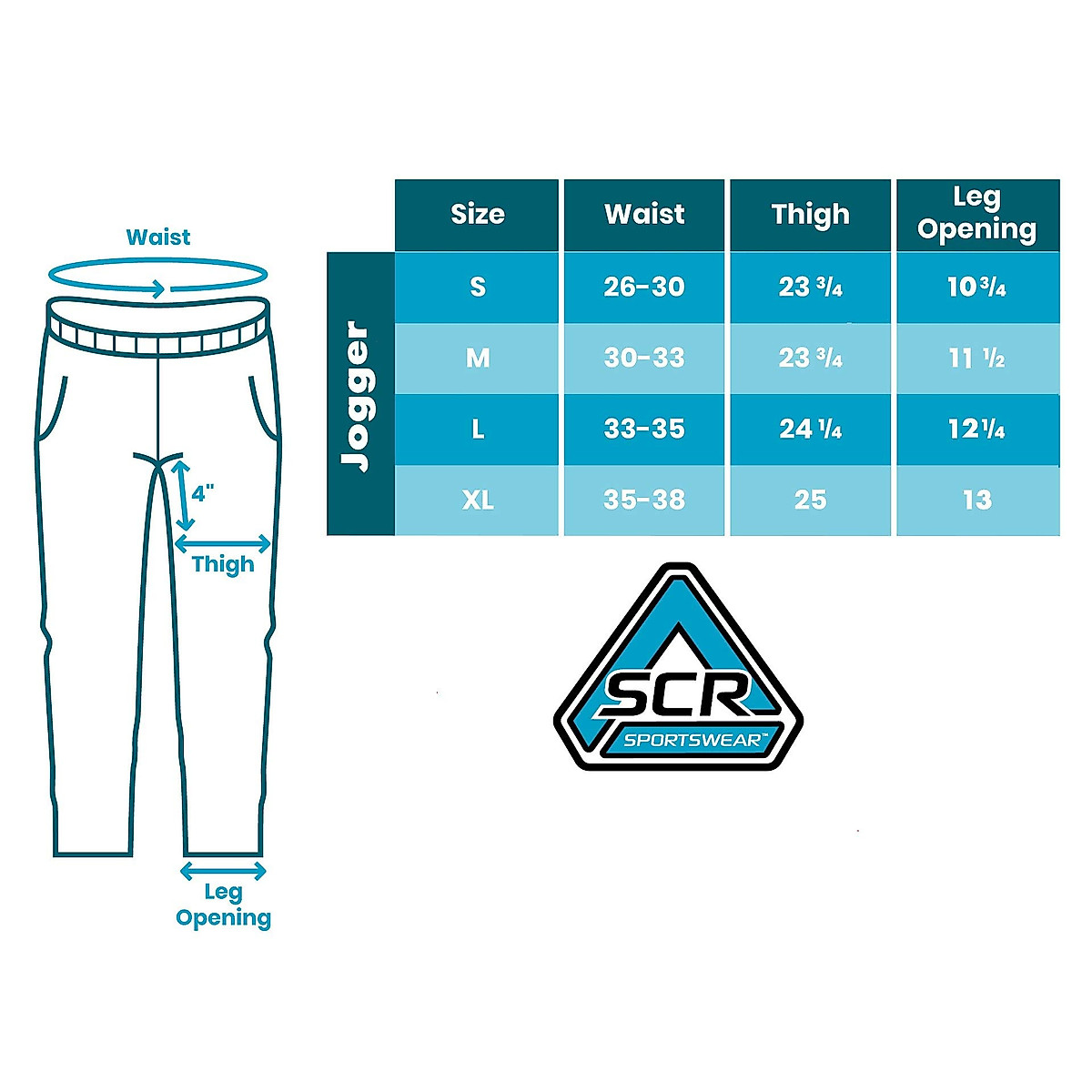 SCR SPORTSWEAR Mens Track Jogging Pants Joggers Sweatpants with Zipper Pockets 30/33/36 Inseam Tall (S-36 DPG-K849)