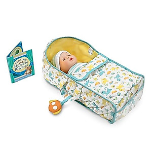 Melissa & Doug Mine to Love Bassinet Play Set Portable Carrier for Dolls with Crinkle Toy, for 3+ years, Nursery Rhyme Book