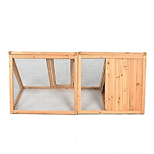 Ecolinear Rabbit Hutch Wooden Bunny Cage A-Frame Chicken Coop for Small Animals (46E)