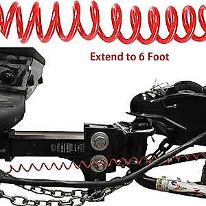 6 Foot Breakaway Trailer Cable,Trailer Safety Breakaway Cable Spring Towing Coiled Wire for RV Trailer Emergency Camper (1 Pack)