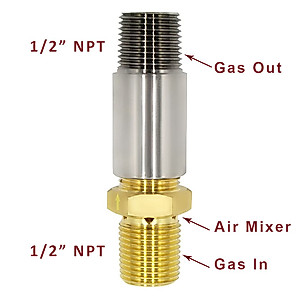 MOFLAME 4 Feet High-Pressure Propane 0-20 PSI Adjustable Regulator Hose Assembly with LP 1/2" Air Mixture Valve for Liquid Propane Fire Pits，Fireplace