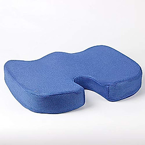 Gel-Enhanced seat Cushion-Non-Slip Orthopedic Gel and Memory Foam Tailbone Cement seat Cushion-Office Chair car seat Cushion-Sciatica and Back Pain Relief (Royal Blue)