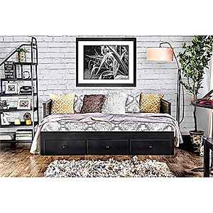 Pemberly Row Full Panel Storage Daybed in Black