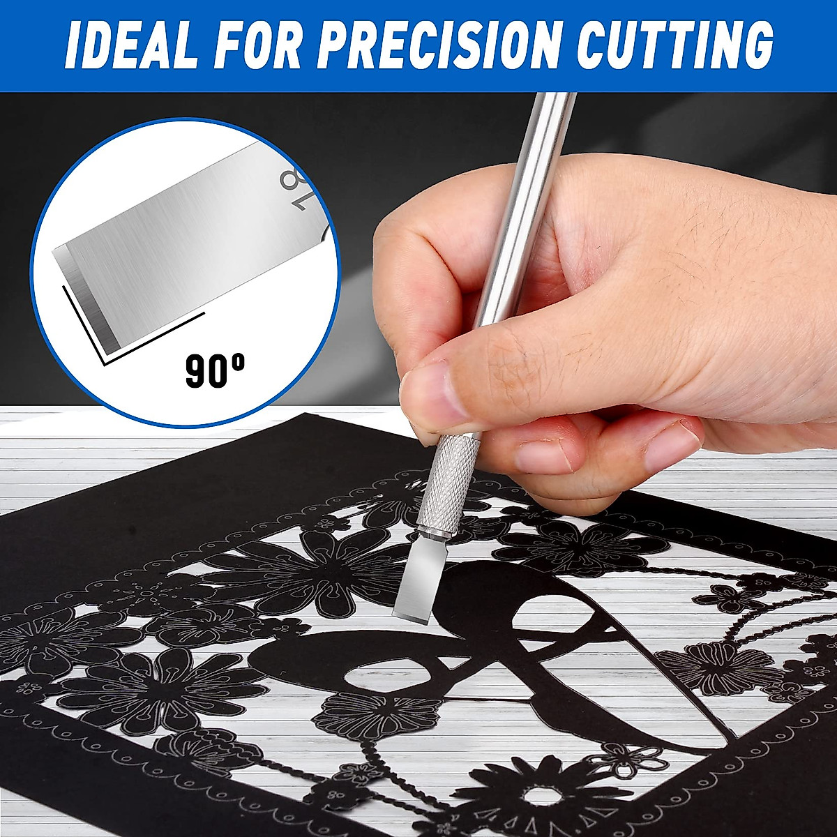 DIYSELF 100 Pack Exacto Knife Blade Refills - #18 Hobby & Craft Knife Blades, High Carbon Steel for Scrapbooking & Stencil