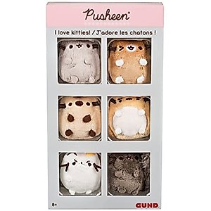 GUND Pusheen Comic Collector I Love Kitties Set of 6 Plush Stuffed Animal Cats, 2"