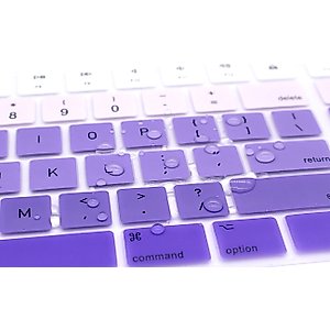 WYGCH Ultra Thin Silicone Full Size Wireless Numeric Keyboard Cover Skin for Mac 2017 Magic Keyboard with Numeric Keypad MQ052LL/A A1843 US Layout,Ombre Purple