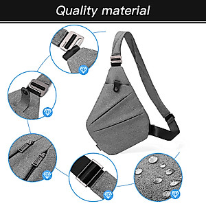 weiatas Sling Bag Chest Shoulder Backpack Crossbody Bags for Men Women Travel Outdoors (Grey)