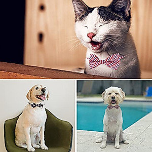 Dog Bow Ties, 10pcs KOOLMOX Dog Bowties, Dog Neck Ties With Adjustable Dog Bow Tie Collar, Plaid Puppy Bow Tie For Small Medium Boy Girl Dogs Cats Pet Summer Gifts Holiday Costume Grooming Accessories