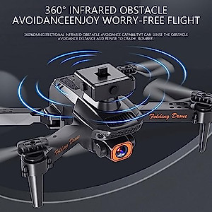 Mini Drone With Dual 1080P HD FPV Camera Remote Control Toys Gifts For Boys Girls With Altitude Hold Headless Mode One Key Start Speed Adjustment (Black(Single Camera))