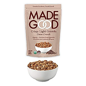 Made Good Crispy Light Granola NutFree Gluten Free, Allergy Friendly, USDA Certified Organic Ingredients, Vegan, NonGMO Nutrients from a Full Serving of Vegetables, Cocoa Crunch, 10 Ounce (Pack of 1)