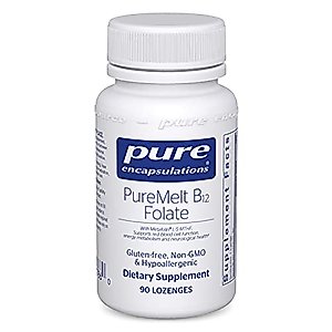 Pure Encapsulations PureMelt B12 Folate | Dissolvable Lozenge with 1,000 mcg Vitamin B12 and Active Folate (as Metafolin L-5|MTHF) | 90 Lozenges