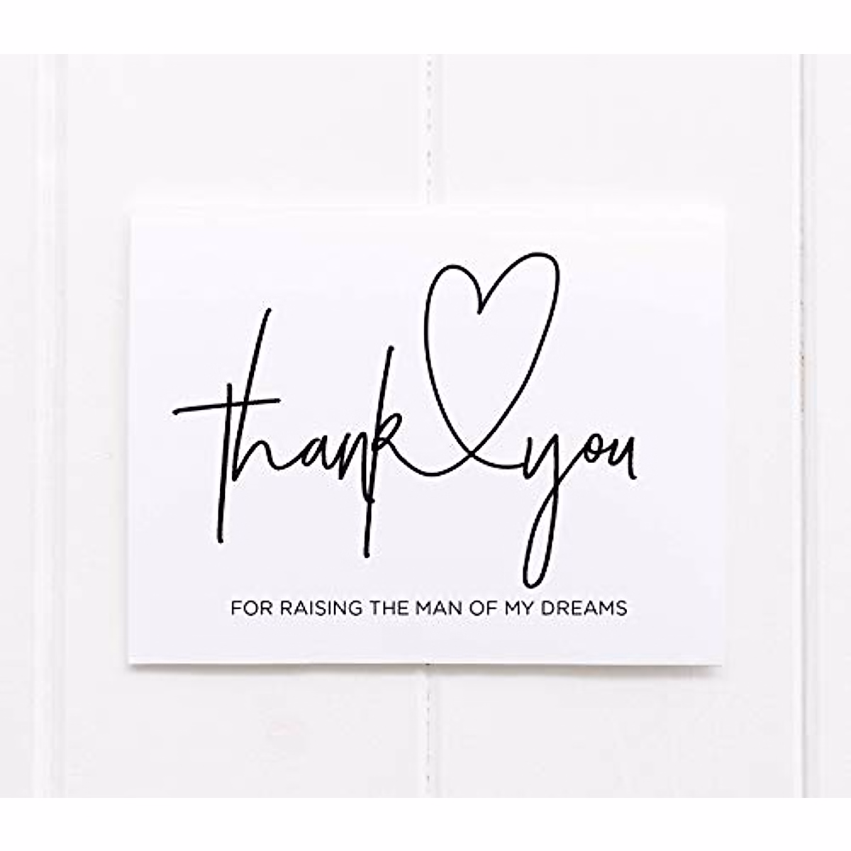 Thank You For Raising the Man of My Dreams Wedding Day Card, Mother in Law to Be Gift from Bride for Grooms Parents