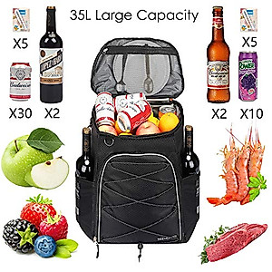 SEEHONOR Insulated Cooler Backpack 45 Cans Leakproof Soft Cooler Bag Lightweight Backpack Cooler for Lunch Picnic Fishing Hiking Camping Park Beach