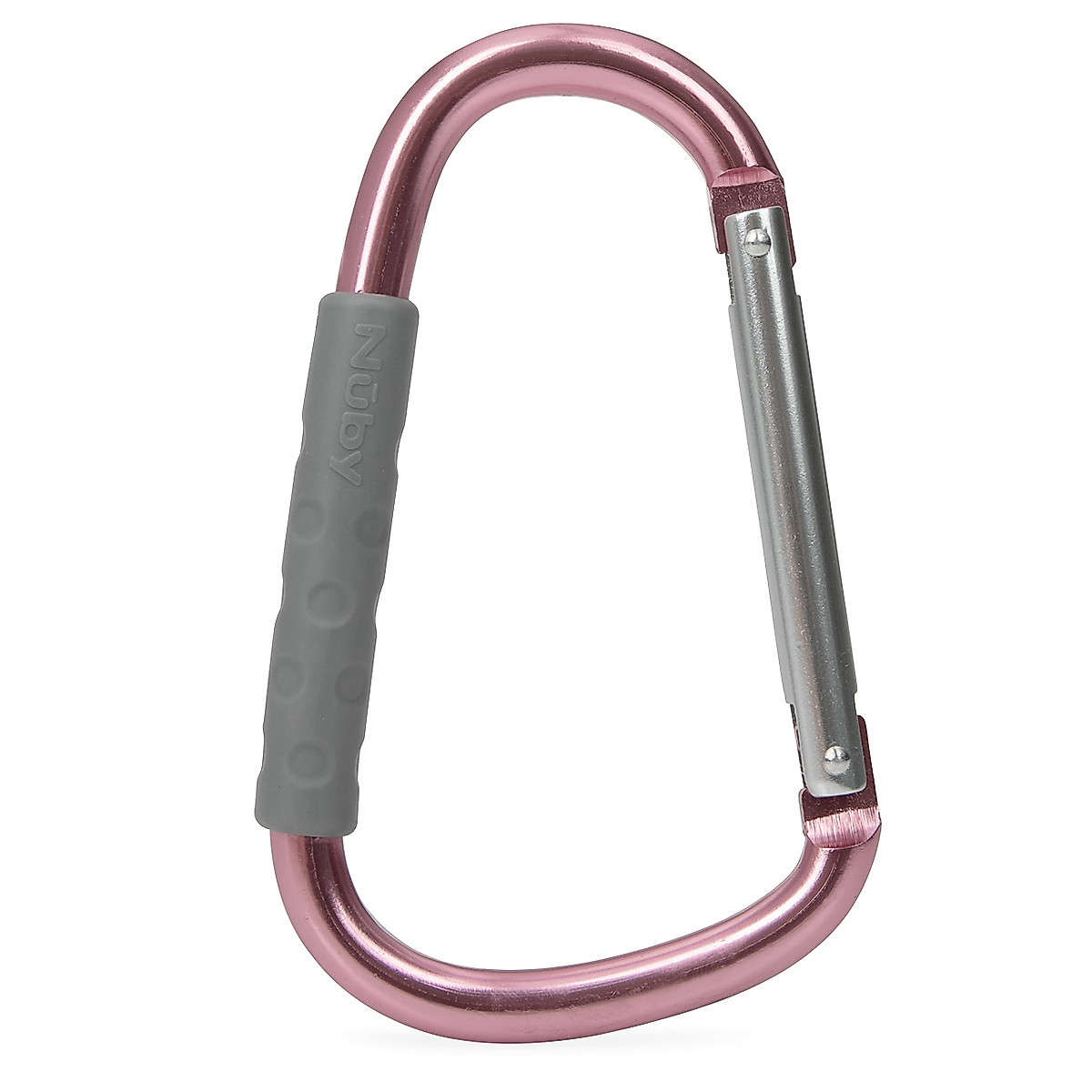 Nuby Large Handy Hook Carabiner Stroller Clip with Textured Soft Grip: Rose Gold