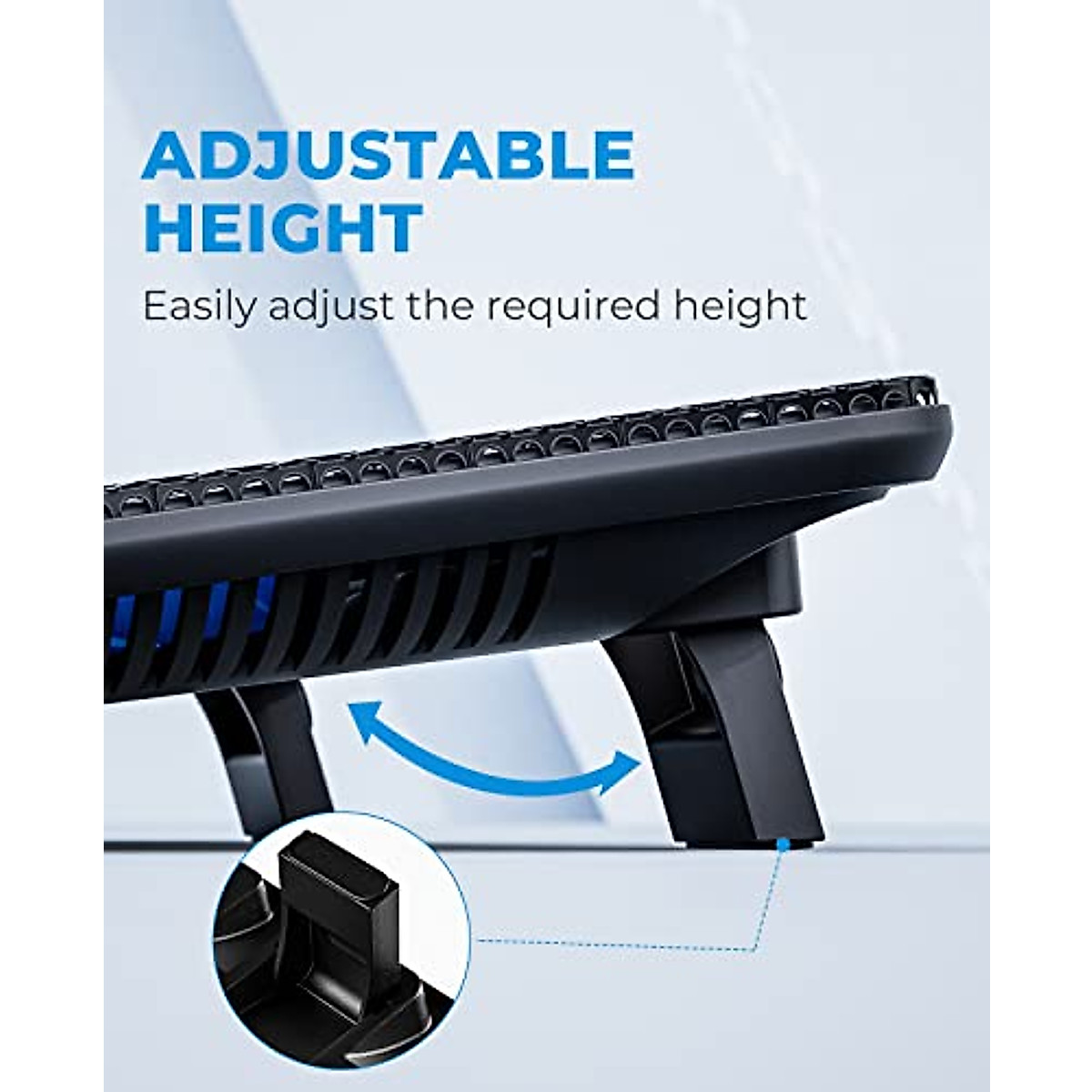 havit HV-F2056 15.6"-17" Laptop Cooler Cooling Pad - Slim Portable USB Powered (3 Fans), Black/Blue