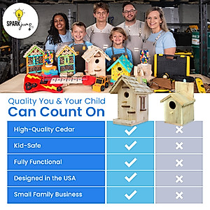 SparkJump Cedar Wood DIY Bird House Kit for Kids and Adults
