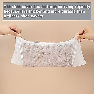 Life-C 100 Pack (50 Pair) Disposable Shoe Cover, White Resistant Boot Covers Non Slip Shoe Booties for Indoors