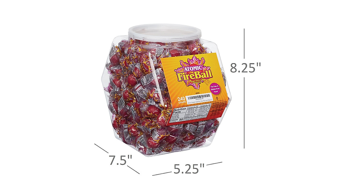 Atomic Fireballs Candy Tub - 240 Spicy Jawbreakers