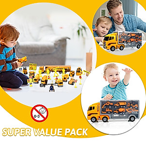 ALOTJOY Toys for Boys,25 Pcs Engineering Die-cast Construction Car Toddler Toys for 3 Year Old Boys Vehicles Gifts Kids Toys for Age 3 4 5 6 7 Year Old Boys