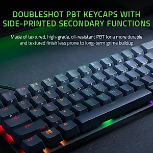 Razer Huntsman Mini 60% Gaming Keyboard: Fast Keyboard Switches - Linear Optical Switches - Chroma RGB Lighting - PBT Keycaps - Onboard Memory - Classic Black