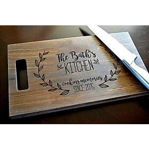 Personalized Wood Cutting Board Engraved with Kitchen Name and Established Date | Perfect Customized Wedding Gifts For Couples Housewarming Gift or Mothers Day Gifts