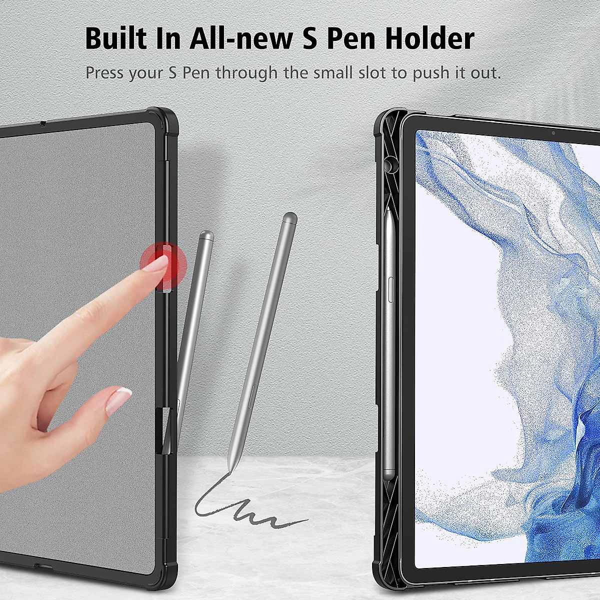 Fintie Case for Samsung Galaxy Tab S8/Tab S7 11 Inch (Model SM-X700/X706/T870/T875/T878) with Built-in S Pen Holder, Multiple Angle Portfolio Business Cover with Pocket Auto Sleep/Wake, Gray