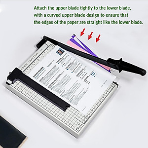 Optomni 12-Inch Paper Cutter, Heavy Duty Guillotine Paper Cutter with 10 Sheet Capacity, Ideal Paper Trimmer for Classroom, Cardstock, Art Projects, and Office Use