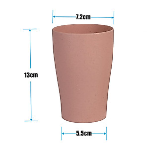 WANBY Wheat Straw Cup 4 Pcs Unbreakable and Reusable Drinking Cups Eco-Friendly Healthy Tumbler Set for Milk Juice and Water Dishwasher Safe (4 Pcs 11 Oz)