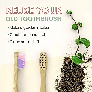 The future is bamboo Unicorn Toothbrush for Kids - Made from Sustainable Bamboo for a Natural & Eco-Friendly Feel, Soft Wave Bristles, Biodegradable Wooden Handle | (Pack of 4, Unicorn)