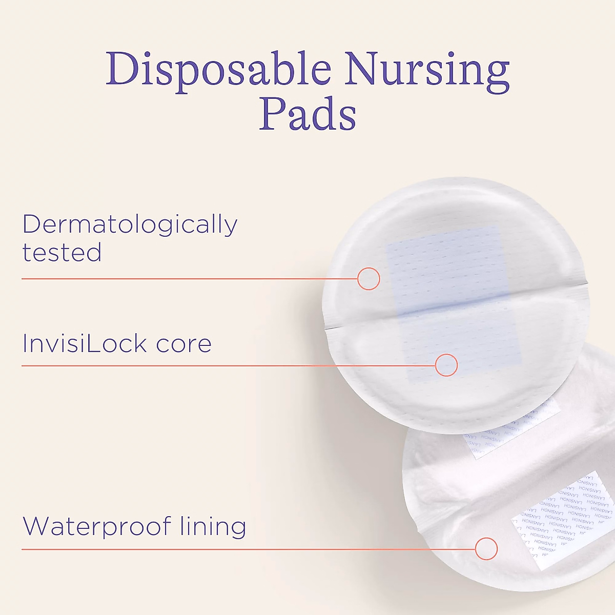 Lansinoh Stay Dry Nursing Pads Medium 36 Each (Pack of 2)