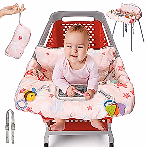Pillani Shopping Cart Cover for Baby, 2-in-1 High Chair Cover for Restaurant Seat, AntiSlip Babies Shopping Cart Cover, Buggy Cover, Grocery Cart Cover for Baby Girl/Boy- Baby Items Gift, Cart Hammock