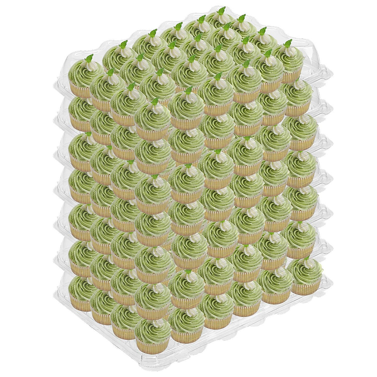 Hedume 7 Pack Cupcake Containers, 24 Counts Stackable Plastic Cupcake Boxes with Detachable Lid Perfect for Cupcakes, Muffin, BPA-free