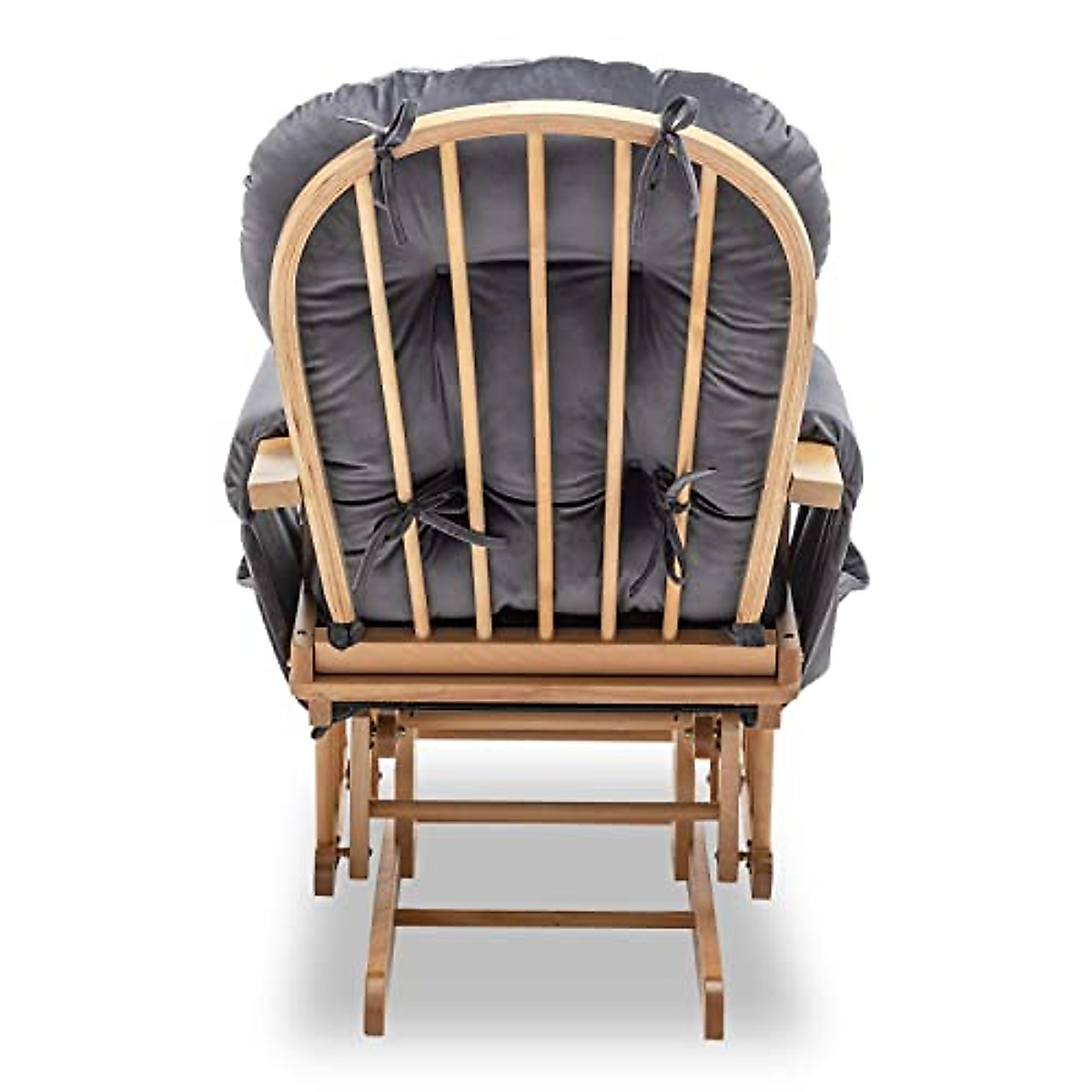 Paddie Glider Rocker Replacement Cushions with Storage Velvet Washable Non Slip for Glider Rocking Chair, 5PCS, Dark Grey