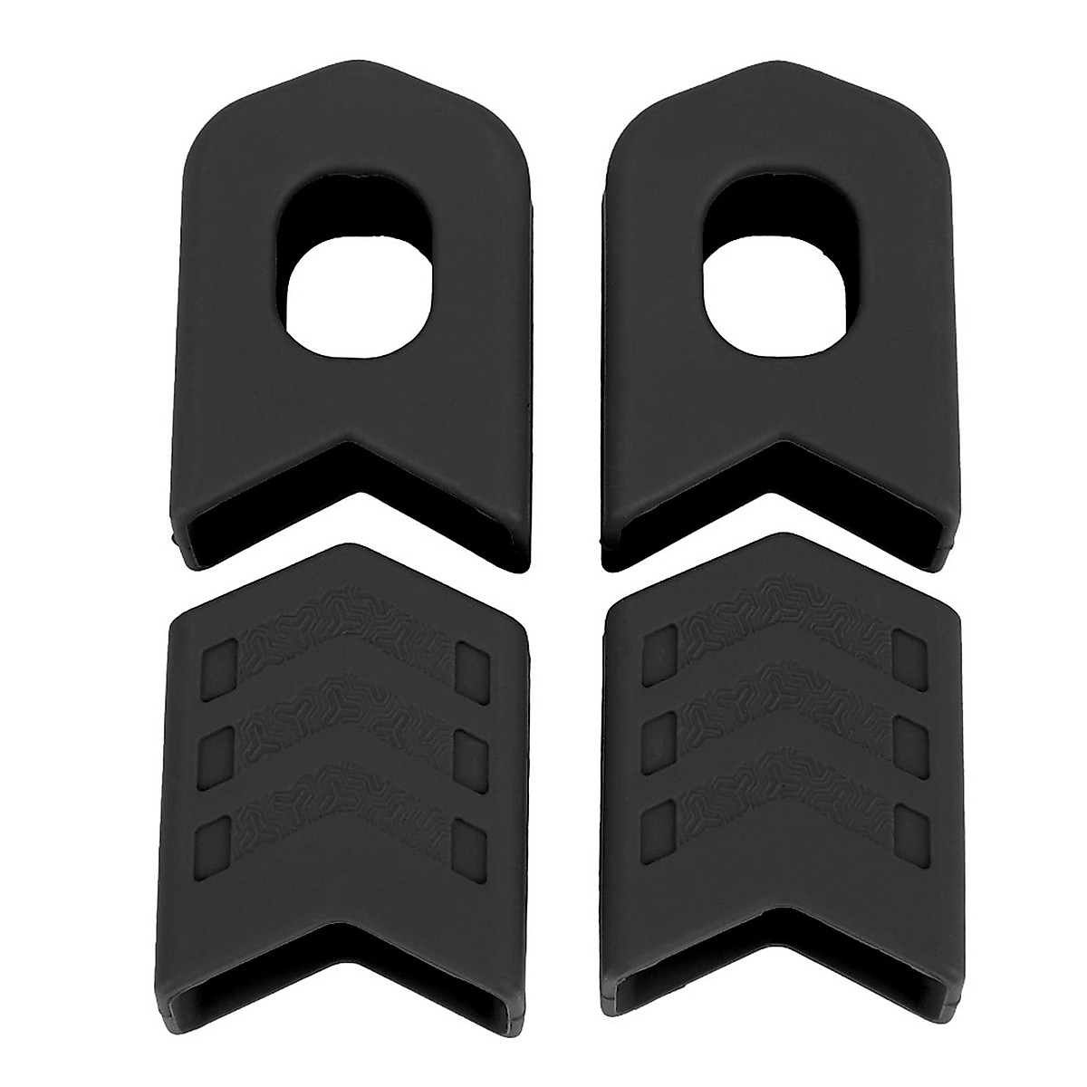 1 Piar Crank Cover Silicone Crank Sleeve Arm Protector for Most Mountain Road Bikes(Black)