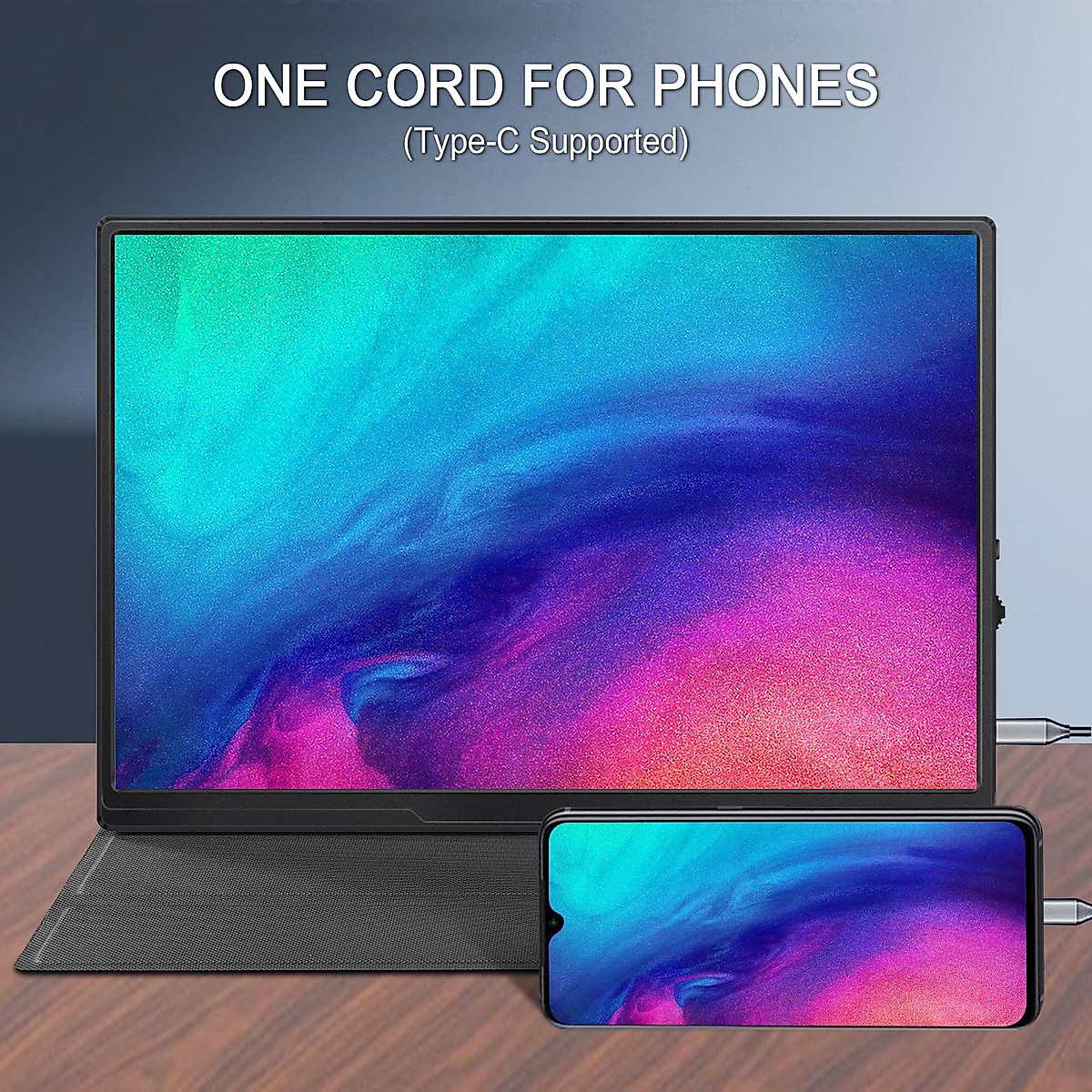 10.5inch Portable Monitor 1920x1280P FHD IPS Screen USB-C Laptop Monitor HDMI Second External Monitor for Laptop,PC,Mac Phone,PS,Swich,IPS Ultra-Thin Zero Frame Gaming Monitor/Premium Smart Cover