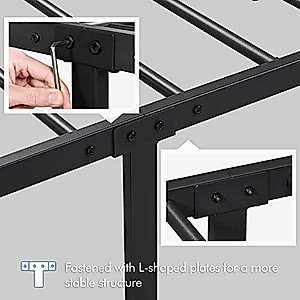 Yaheetech Metal Full Size Bed Frame, Platform Bed Frame, Mattress Foundation with Curved Design Headboard & Footboard, NO Box Spring Needed, Heavy-Duty Support, Easy Assembly, Full, Black
