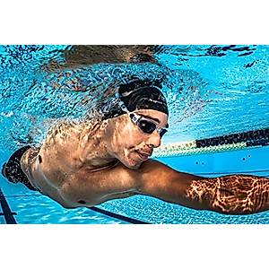 Aqua Sphere Mako II Adult Swim Goggles - Easy Adjust Buckles, 180-Degree Panoramic | Unisex Adult, Clear Lens, Transparent/Blue Frame (EP3080040LC)