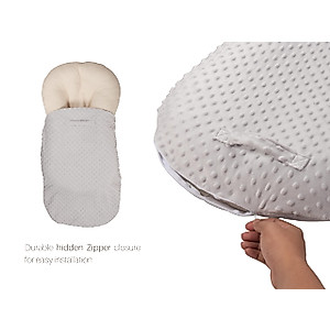 Mila Millie Water Resistant Removable Cover for Newborn Lounger | Minky Sensory Touch Slipcover for Baby Floor Seat | Premium Quality Soft Wipeable Fabric | Hypoallergenic (Fog)