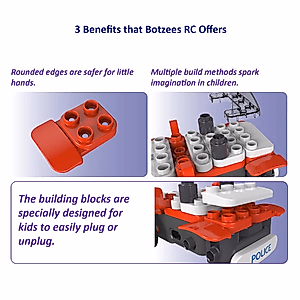 BOTZEES Toy Car Model Building Kit Racing Cars 8-in-1 STEM Car Police Toy Car for Kids and Car Fans (60 Pieces)