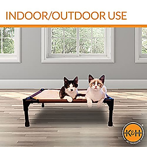 K&H PET PRODUCTS Comfy Pet Cot Elevated Pet Bed Cot - Chocolate/Tan, Small 17 X 22 X 7 Inches