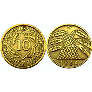 1936 Varies 7 DIFF RARE HIGH GRADE NAZI COINS!! ALL PFENNIG DENOMINATIONS (1-2 PF BRONZE, 5-10 PF BRASS) 4 w SWASTIKA!! MIXED DATES 1,2,5,10 Pfennigs Seller Average Extra Fine or better!