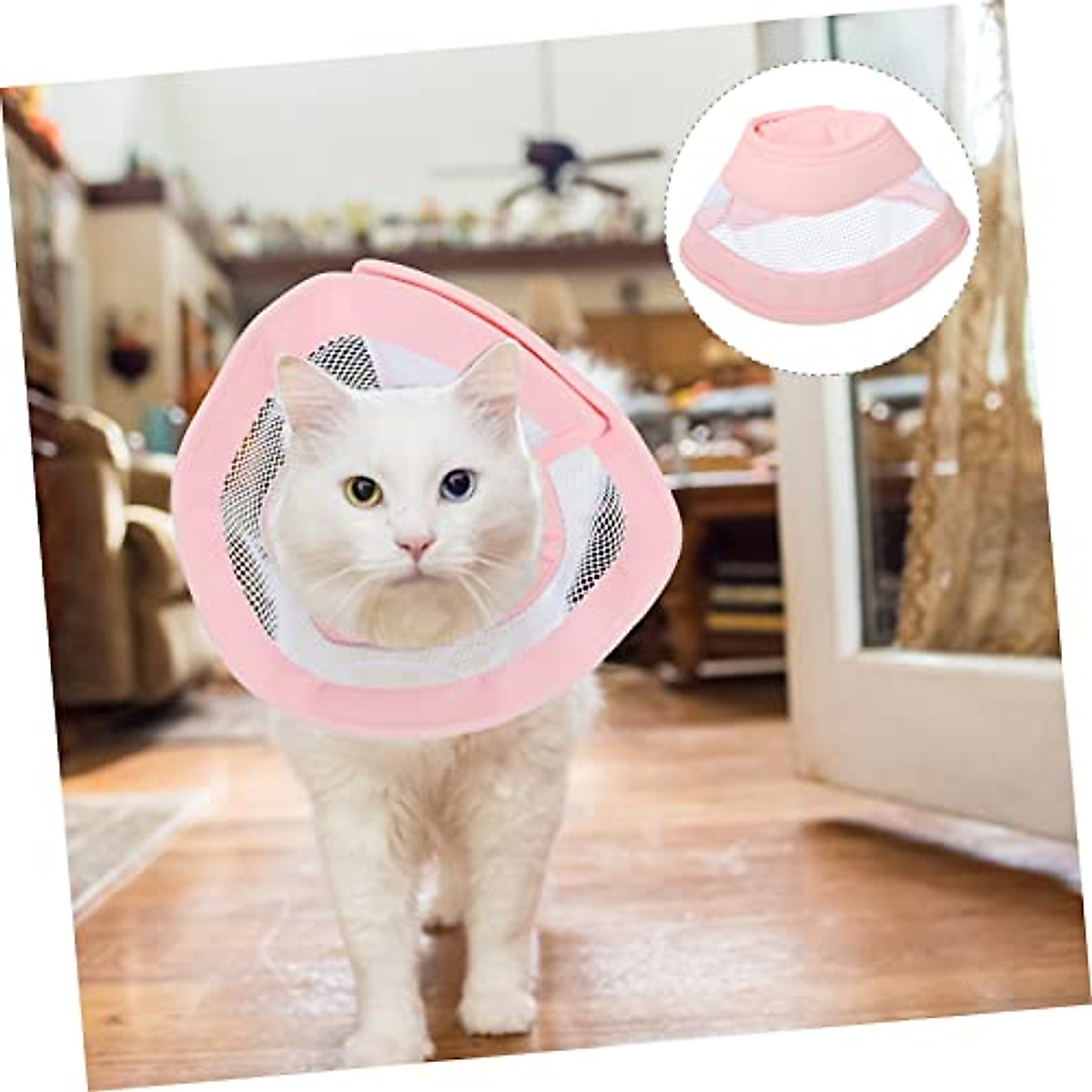 Yardwe 2pcs Compound Cone Collar Bonsai Tree for Aquarium Tank After Surgery Cat Collar Cats Supplies Soft Recovery Collar for Cats Cat Cone Cat Supply Cat Neck Circle PVC Pet Pink Pillow