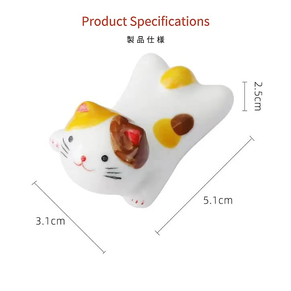 APULM Flying superman kitten tableware accessories Cute decoration Cat chopstick holder Miscellaneous goods Ceramic chopstick holder 5 pack Suitable for family, study, dining table, tavern.