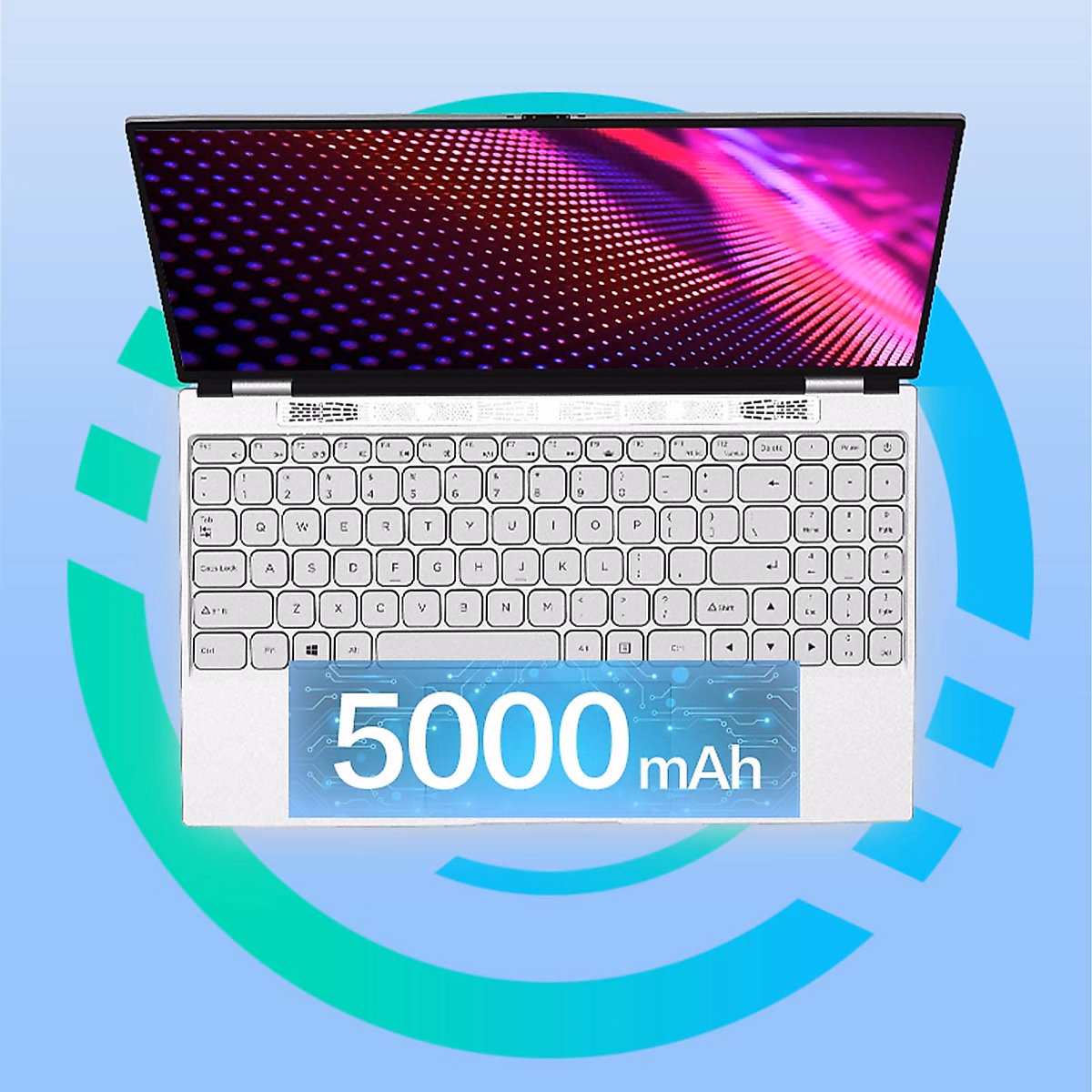 Jectse 15.6in Laptop, 2.4G 5G WiFi 16GB DDR4 RAM Quad Core 180 Degree Flip Notebook Computer with Backlit Keyboard, HD IPS Screen, 5000mA Battery for Windows 11 (16G+256G US Plug)