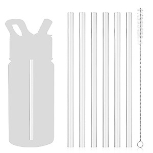 6pcs Straw Replacement for Simple Modern Kids, Water Bottle Sucker Accessories for Simple Modern Kids Water Bottle Stainless Steel Reusable Tumbler for Toddlers 14oz, with 1 Brush
