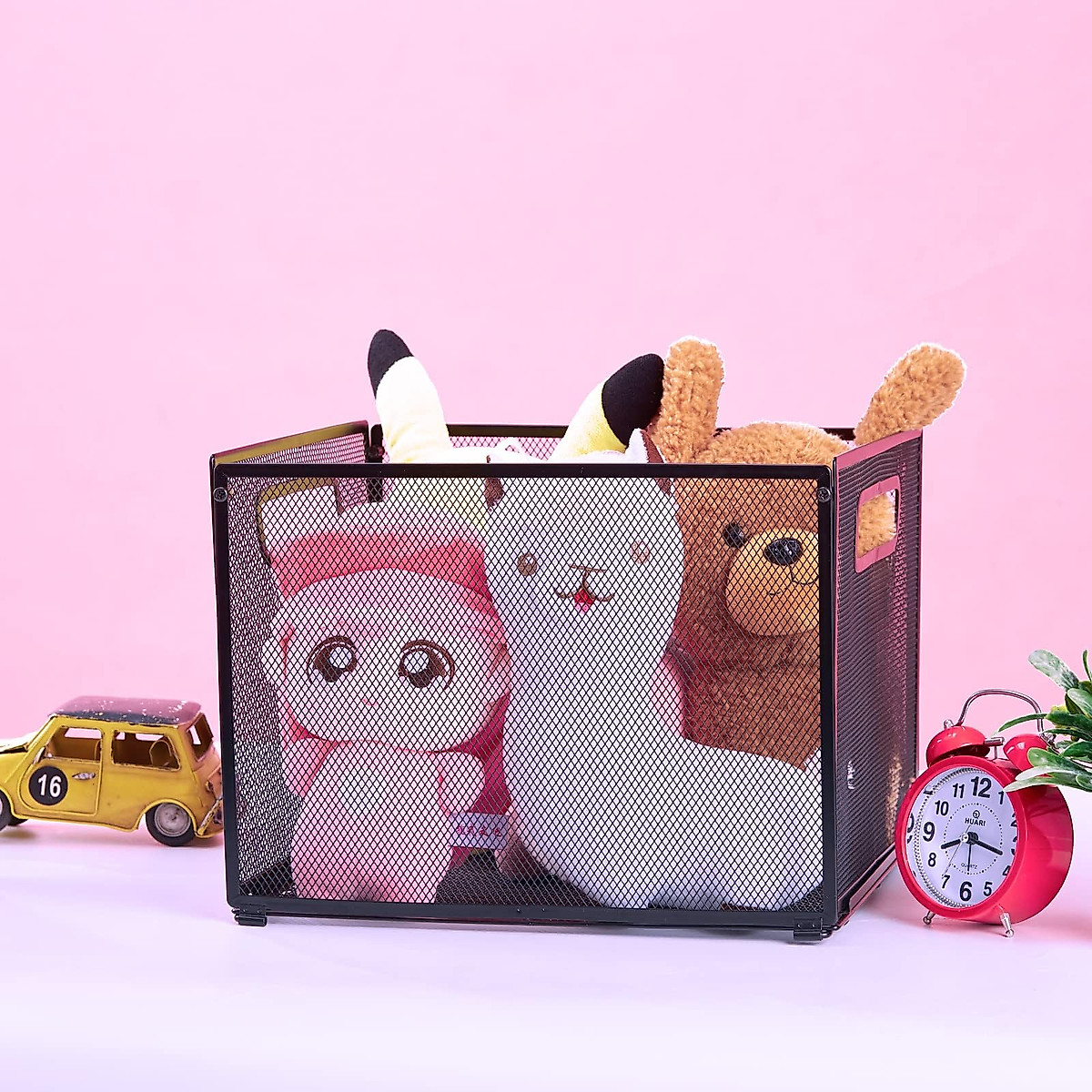 SETTFRFE Letter Size Hanging Folder Organizer,Metal Mesh Hanging File Folder Box,Office File Baskets,Black