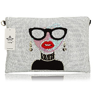 Simcat Oversized Clutch Bag Purse,Womens Large Designer leather Evening Wristlet Handbag for Ladies,White,One Size