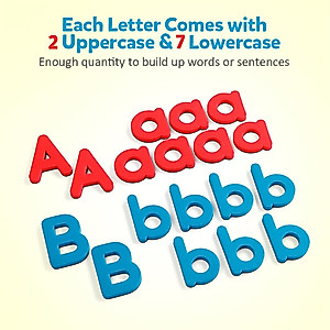 Coogam Magnetic Letters 251 Pcs with Magnetic Board and Storage Box - Uppercase Lowercase Foam Alphabet ABC Magnets for Fridge Refrigerator - Educational Toy Set for Classroom Kids Learning Spelling